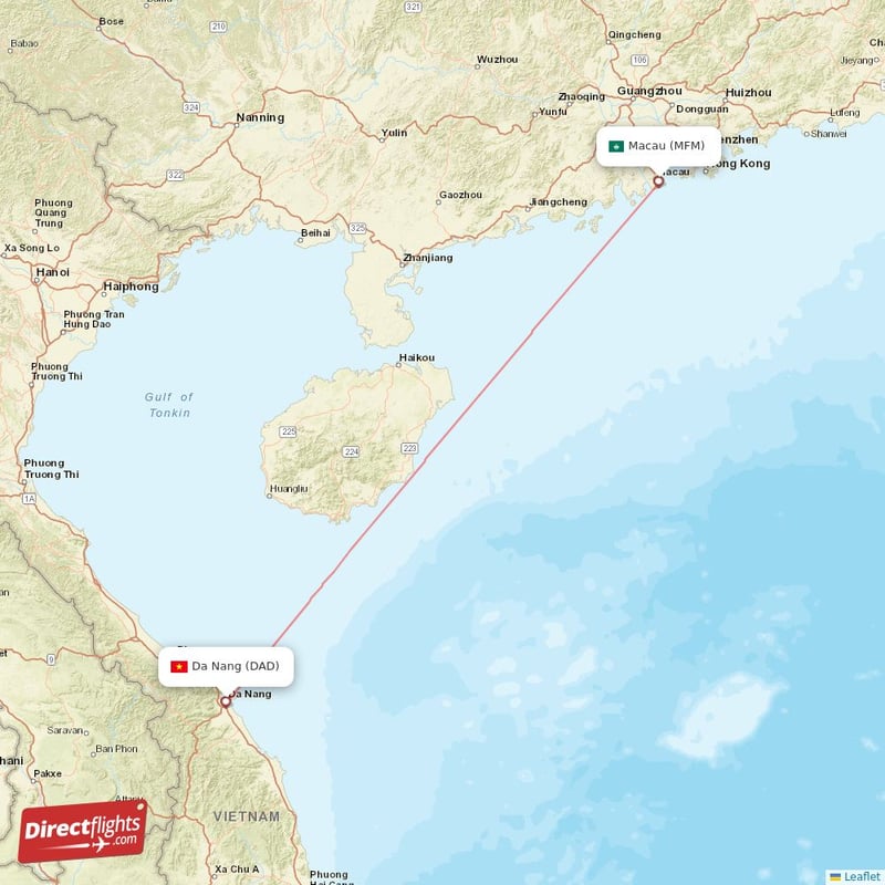 Direct flights from Da Nang to Macau, DAD to MFM non-stop ...