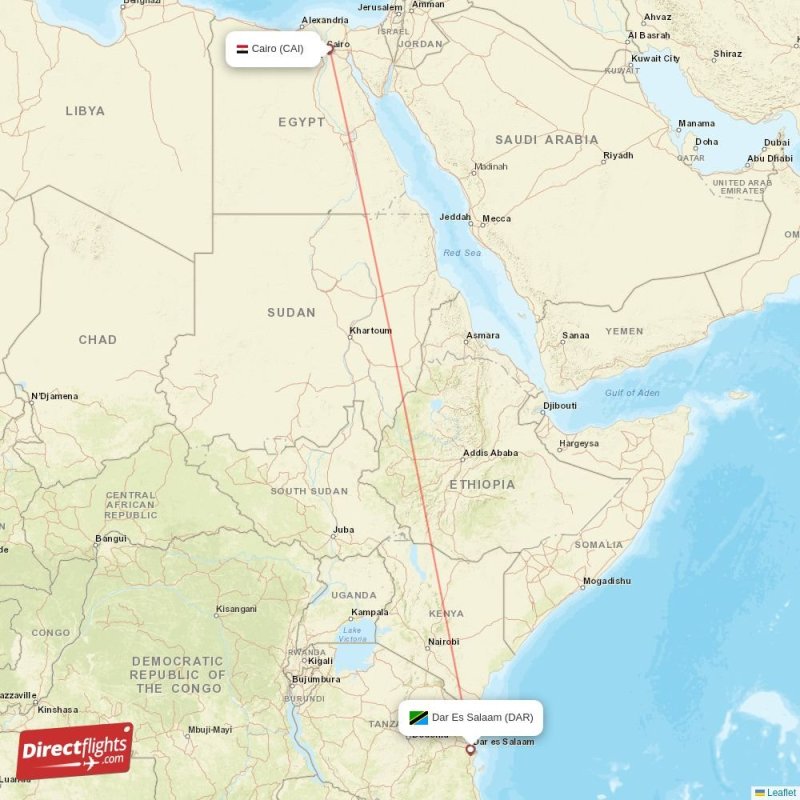 Direct flights from Dar Es Salaam to Cairo (DAR-CAI) - Directflights.com