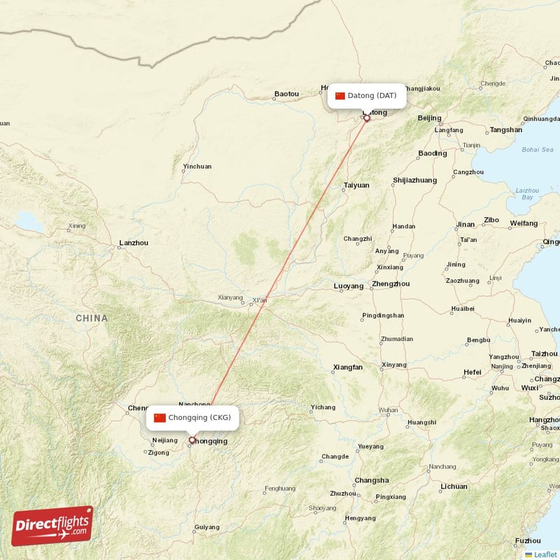 Direct flights from Datong to Chongqing, DAT to CKG non-stop ...