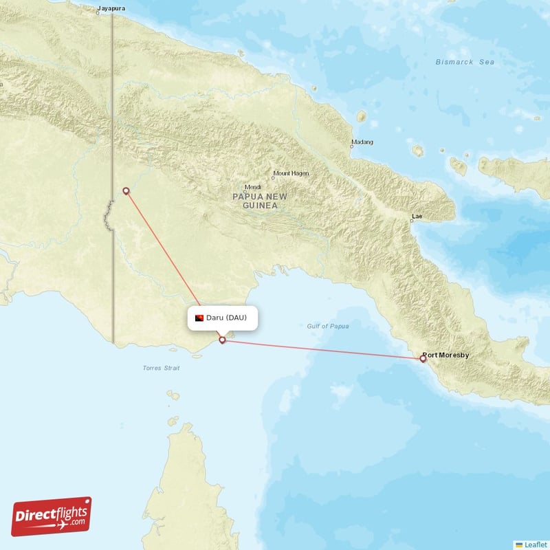 Direct flights from Daru - 2 destinations - DAU, Papua New Guinea ...
