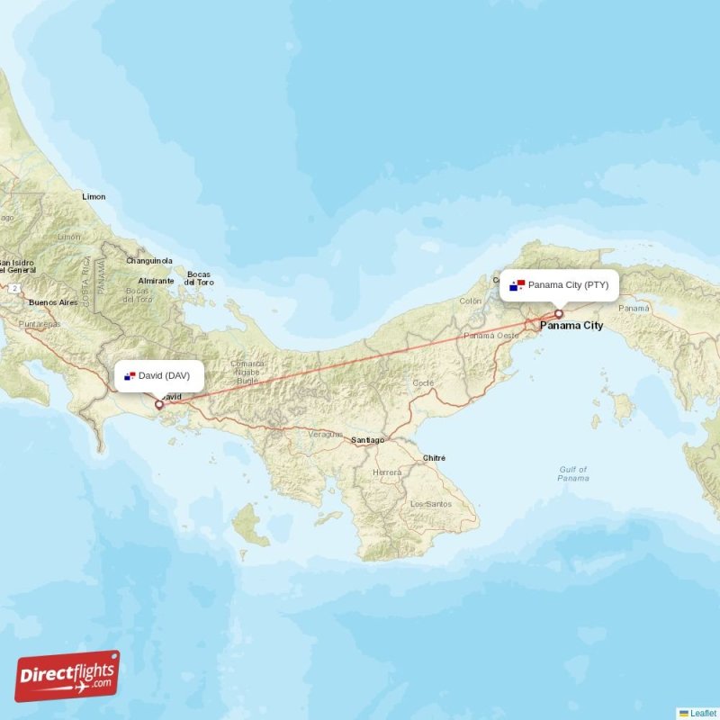 Direct flights from David to Panama City, DAV to PTY non-stop - Directflights.com