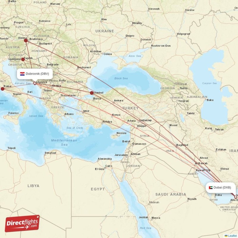 Direct flights from Dubrovnik to Dubai (DBV-DXB) - Directflights.com