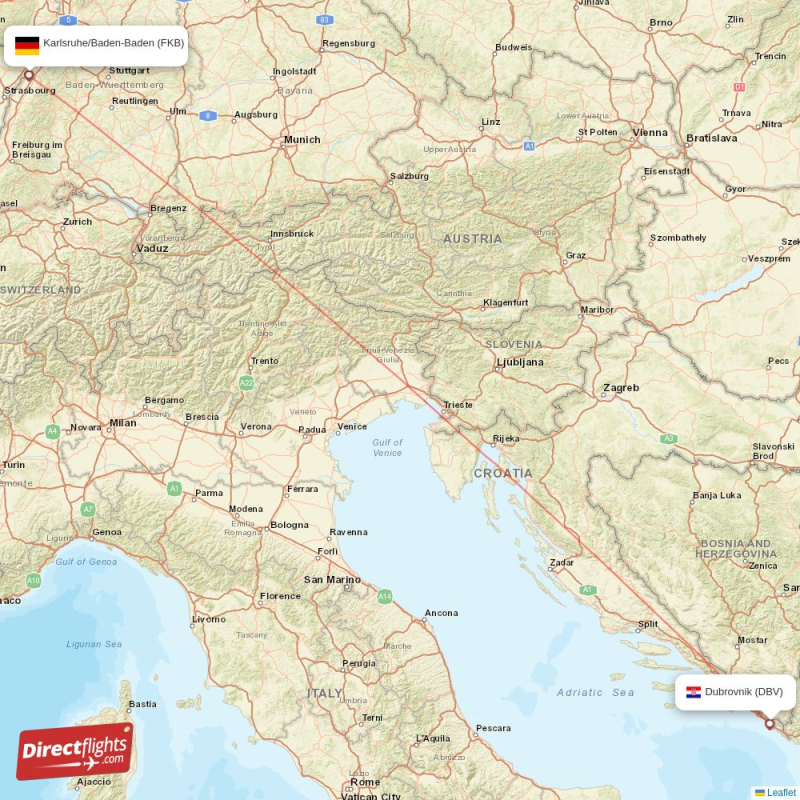 Direct flights from Dubrovnik to Karlsruhe/Baden-Baden, DBV to FKB non ...