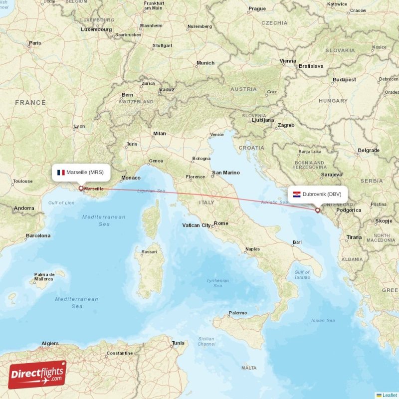 Direct flights from Dubrovnik to Marseille (DBV-MRS) - Directflights.com