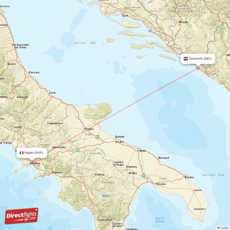 Direct flights from Dubrovnik to Naples (DBV-NAP) - Directflights.com