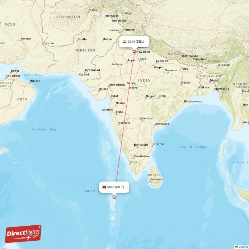 Direct flights from Delhi to Male, DEL to MLE non-stop - Directflights.com