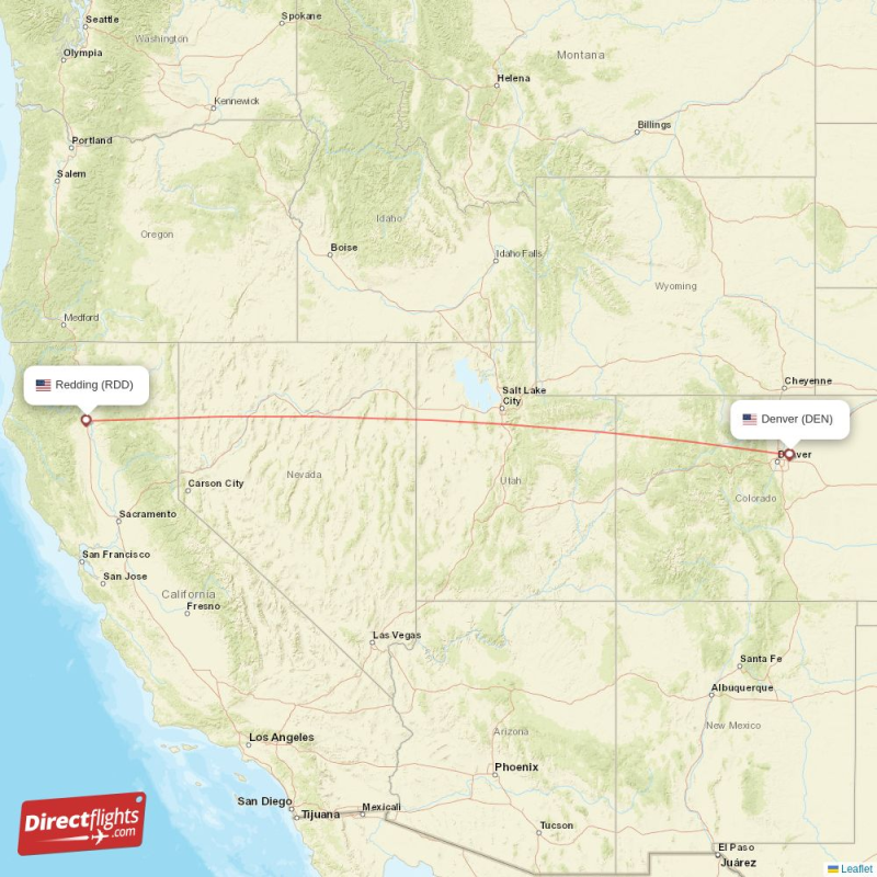 Direct flights from Denver to Redding (DEN-RDD) - Directflights.com
