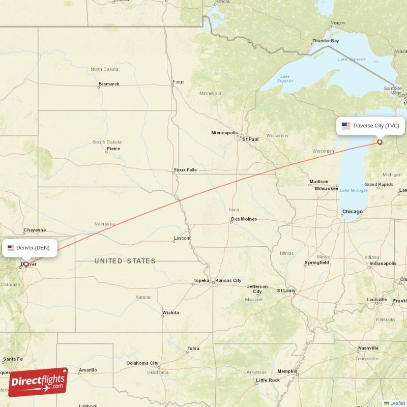 Direct flights from Denver to Traverse City, DEN to TVC non-stop ...