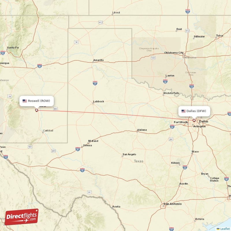 Direct flights from Dallas to Roswell, DFW to ROW non-stop ...