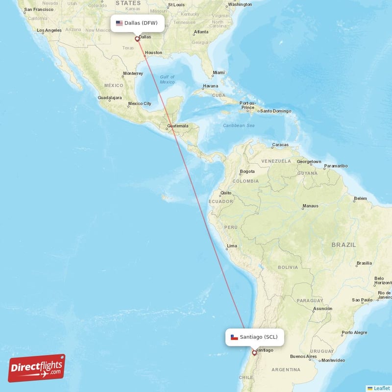 Direct flights from Dallas to Santiago, DFW to SCL non-stop ...