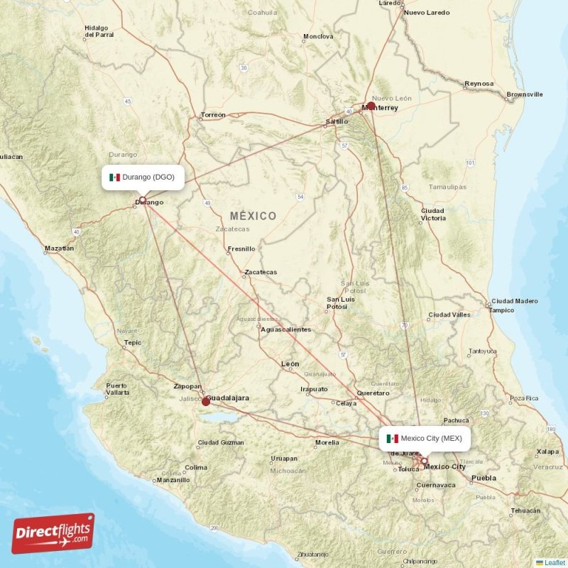 Direct flights from Durango to Mexico City, DGO to MEX non-stop ...