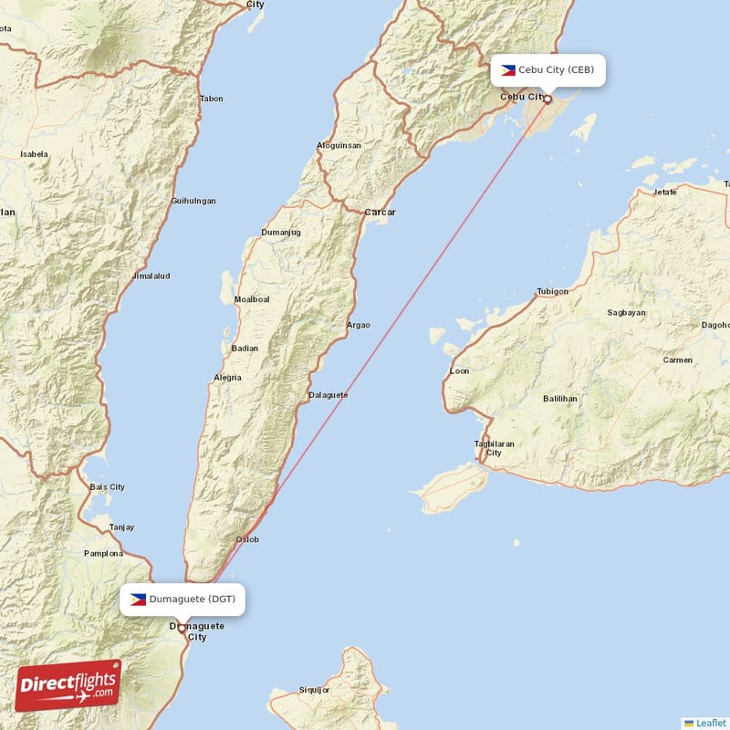 Direct flights from Dumaguete to Cebu City, DGT to CEB non-stop - Directflights.com
