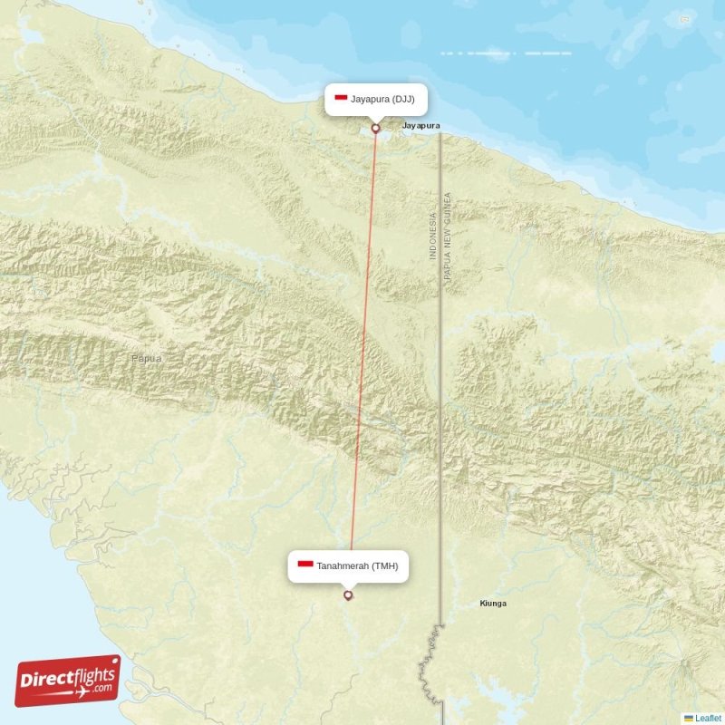 Direct flights from Jayapura to Tanahmerah, DJJ to TMH non-stop ...