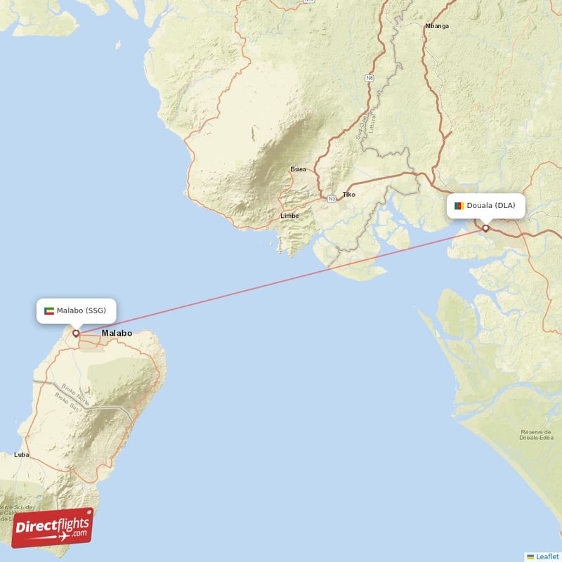Direct flights from Douala to Malabo, DLA to SSG non-stop - Directflights.com
