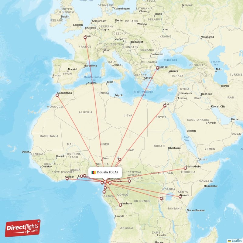 Direct flights from Douala - 21 destinations - DLA, Cameroon - Directflights.com