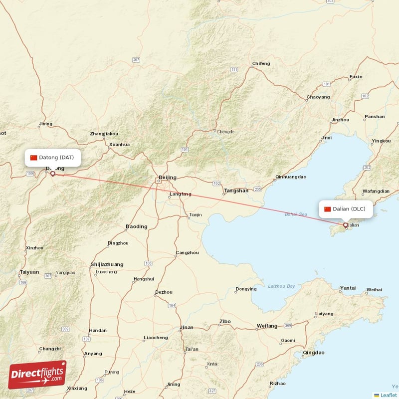 Direct flights from Dalian to Datong, DLC to DAT non-stop ...