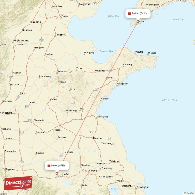 Direct flights from Dalian to Hefei, DLC to HFE non-stop ...