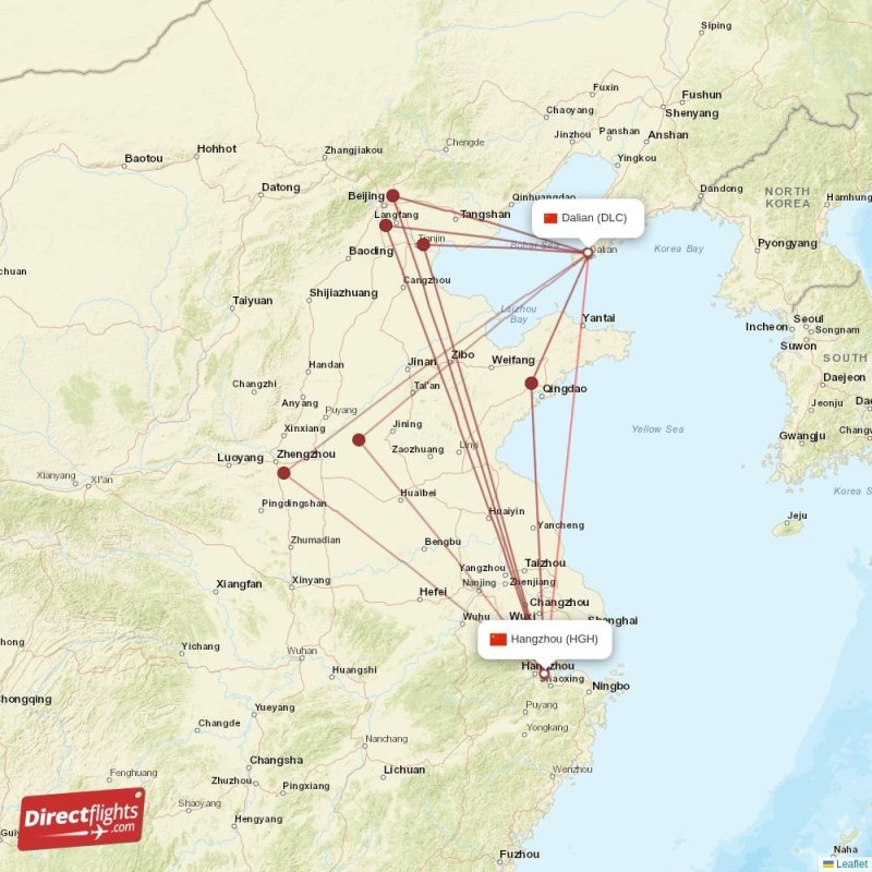 Direct flights from Dalian to Hangzhou, DLC to HGH non-stop ...