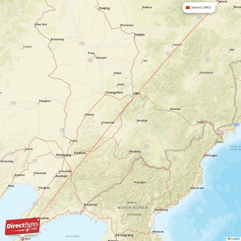 Direct flights from Dalian to Jiamusi, DLC to JMU non-stop ...