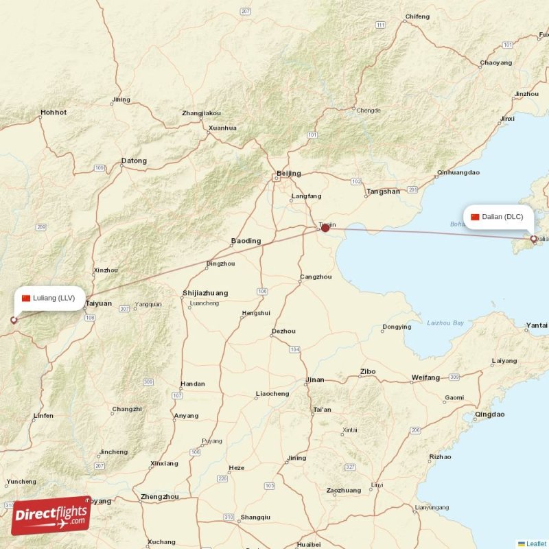 Direct flights from Dalian to Luliang, DLC to LLV non-stop ...