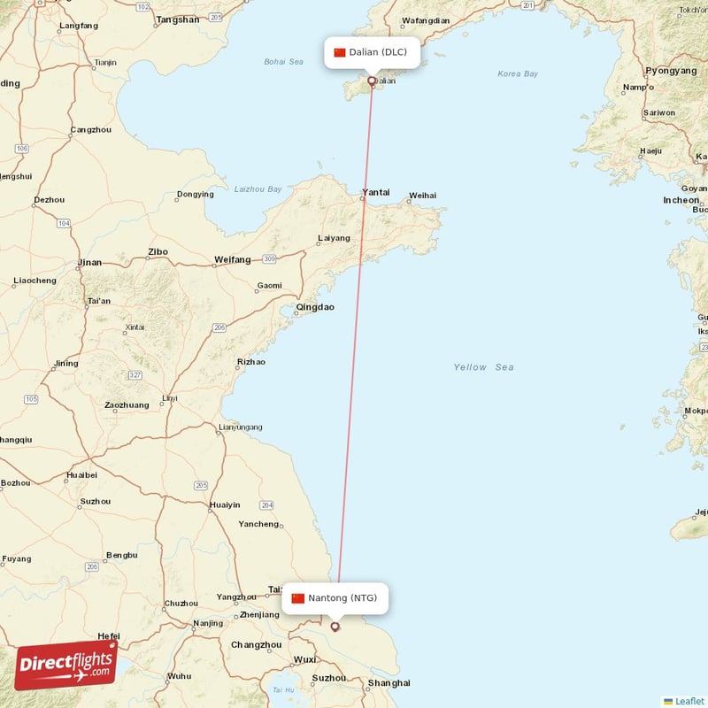 Direct flights from Dalian to Nantong, DLC to NTG non-stop ...