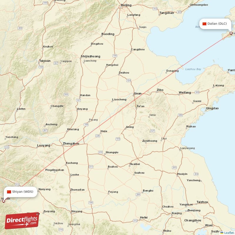 Direct flights from Dalian to Shiyan, DLC to WDS non-stop ...