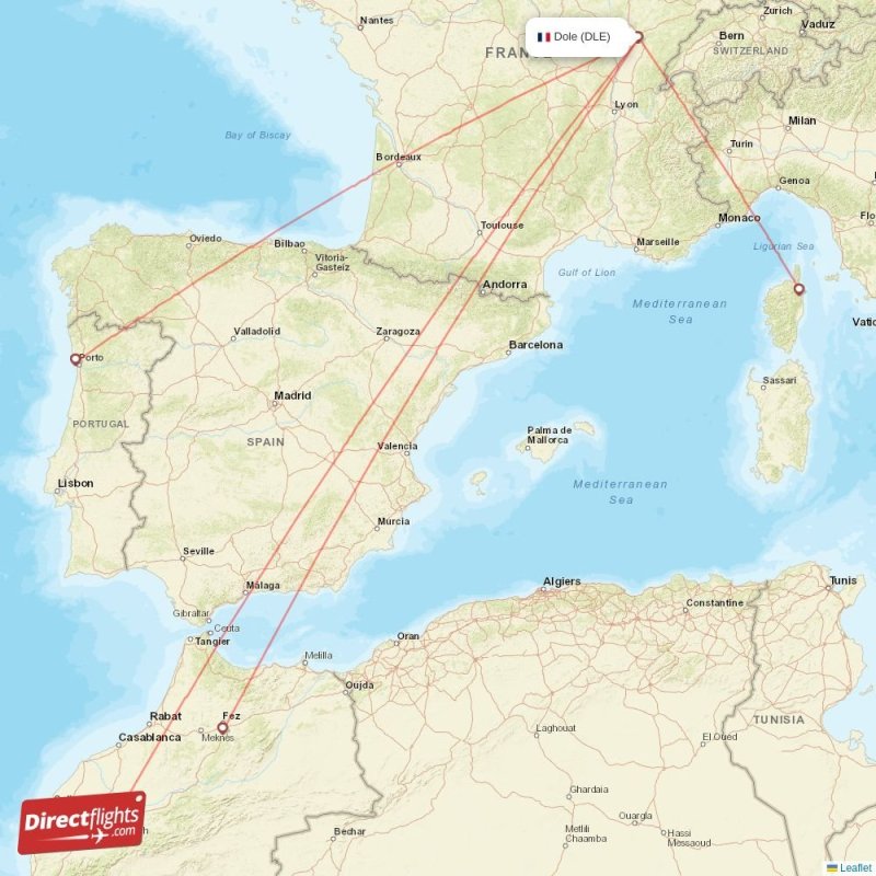Direct flights to Dole - DLE, France - Directflights.com