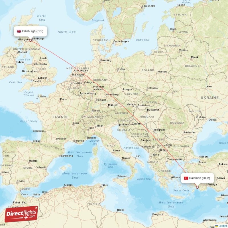 Direct flights from Dalaman to Edinburgh, DLM to EDI non-stop - Directflights.com