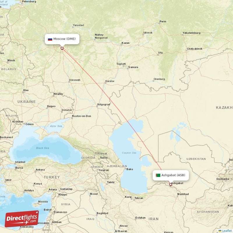 Direct flights from Moscow to Ashgabat, DME to ASB non-stop ...