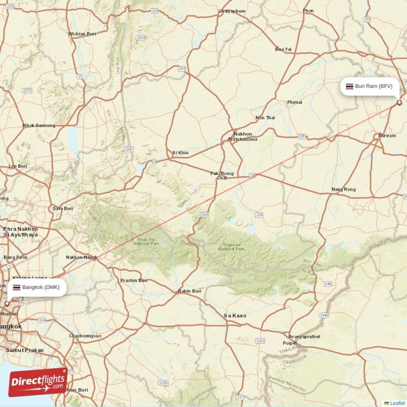 Direct flights from Bangkok to Buri Ram, DMK to BFV non-stop ...