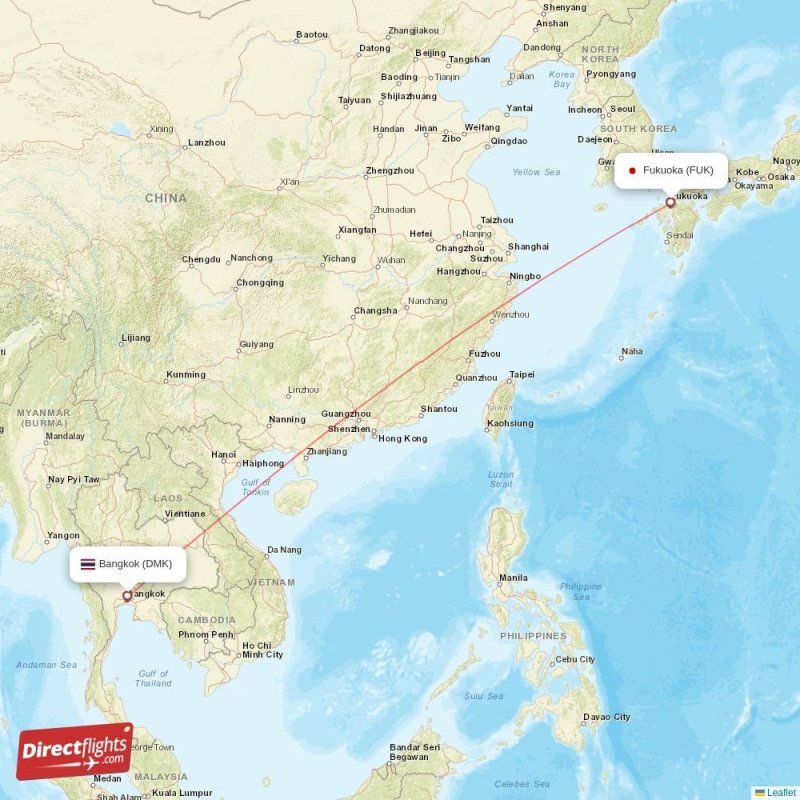 Direct flights from Bangkok to Fukuoka, DMK to FUK non-stop ...