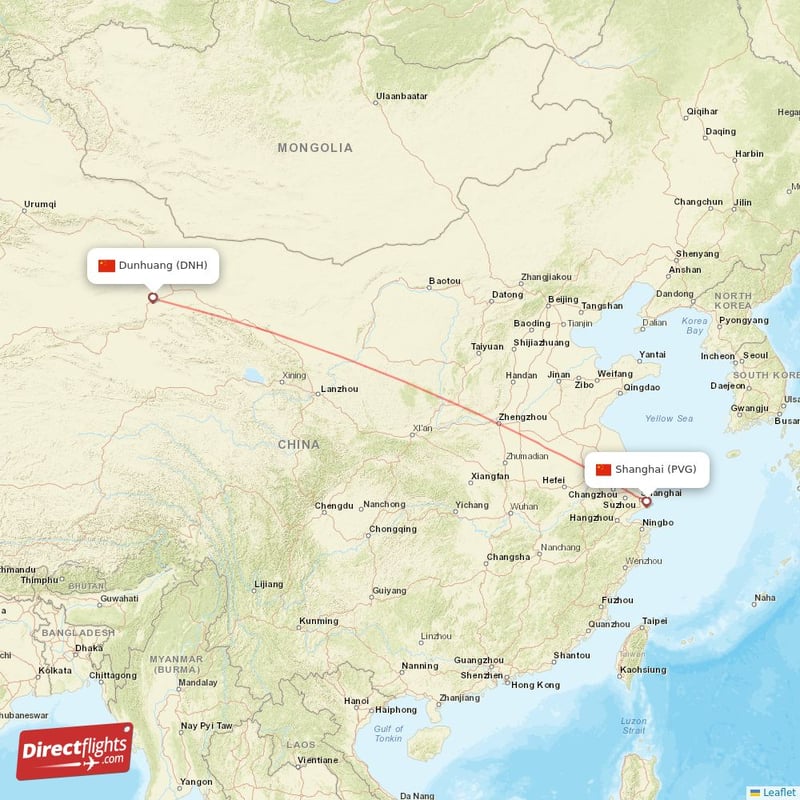 Direct flights from Dunhuang to Shanghai (DNH-PVG) - Directflights.com