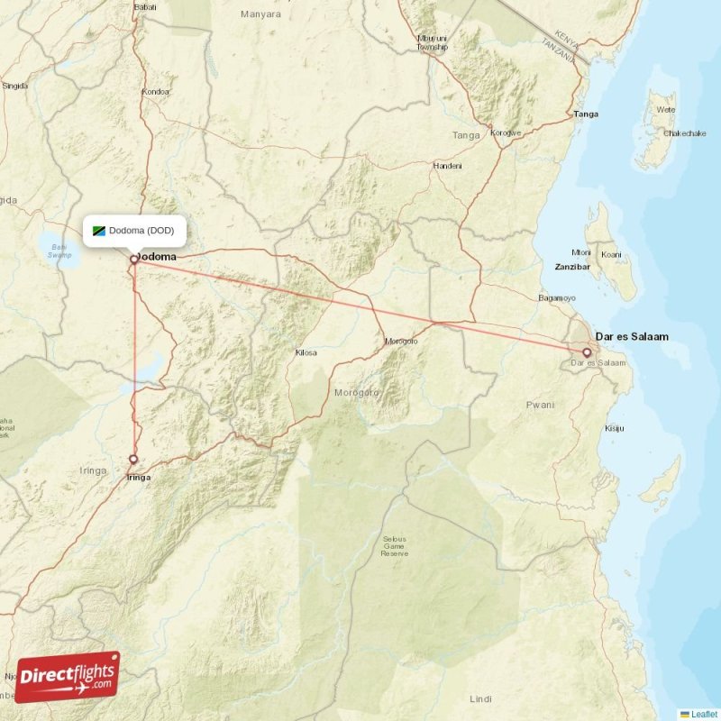 Direct flights to Dodoma - DOD, United Republic of Tanzania ...