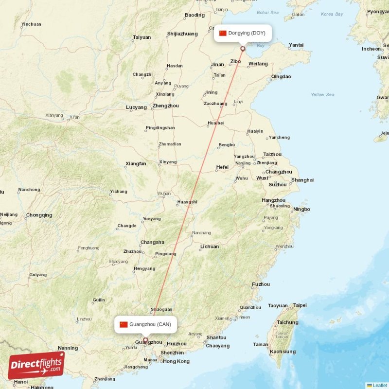 Direct flights from Dongying to Guangzhou, DOY to CAN non-stop ...