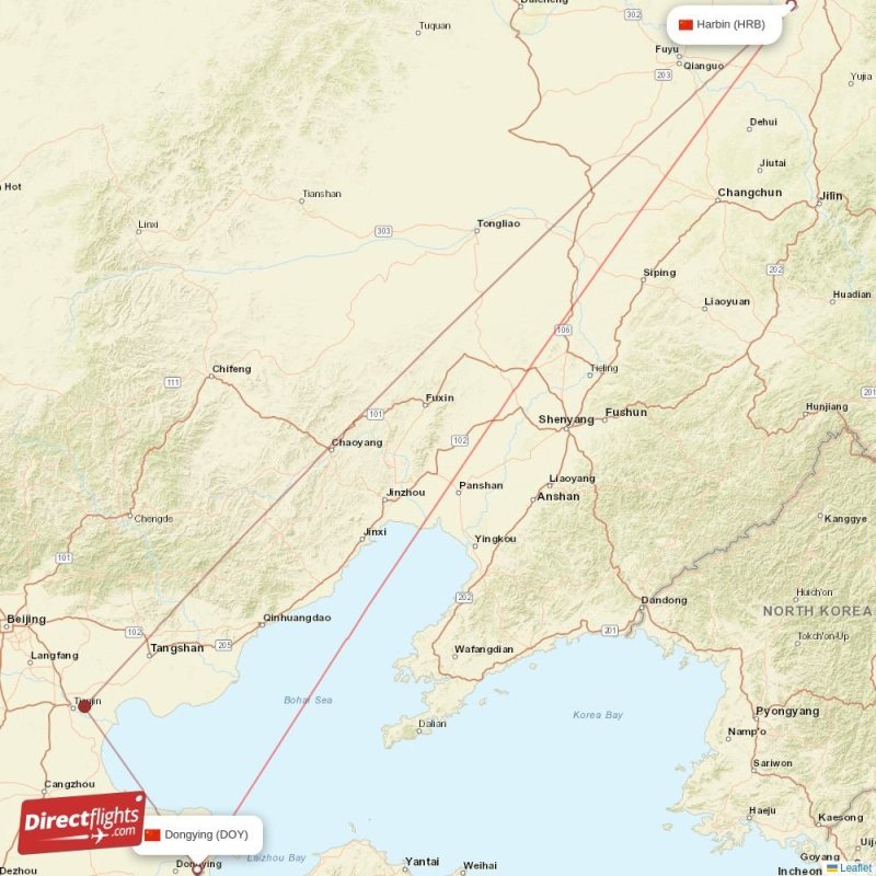 Direct flights from Dongying to Harbin, DOY to HRB non-stop ...