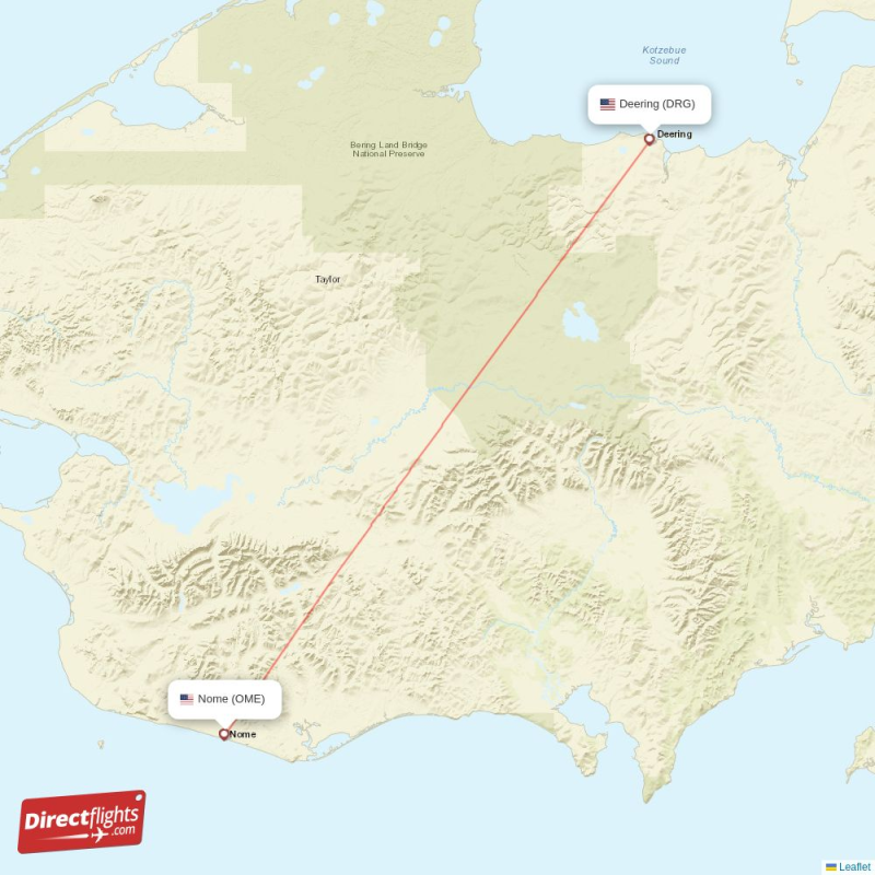Direct flights from Deering to Nome (DRG-OME) - Directflights.com
