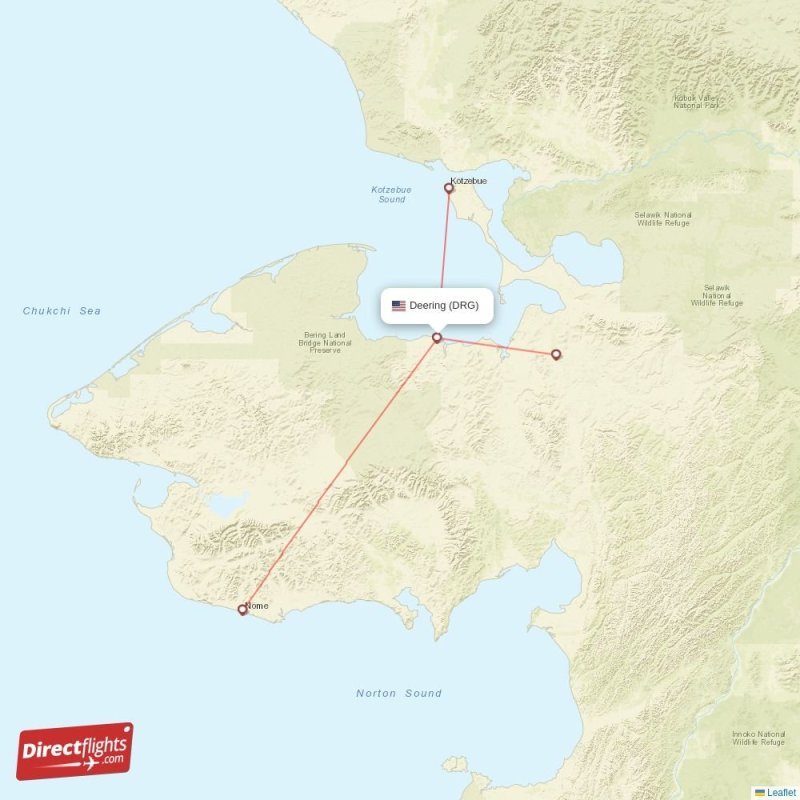 Direct flights from Deering - 3 destinations - DRG, USA - Directflights.com