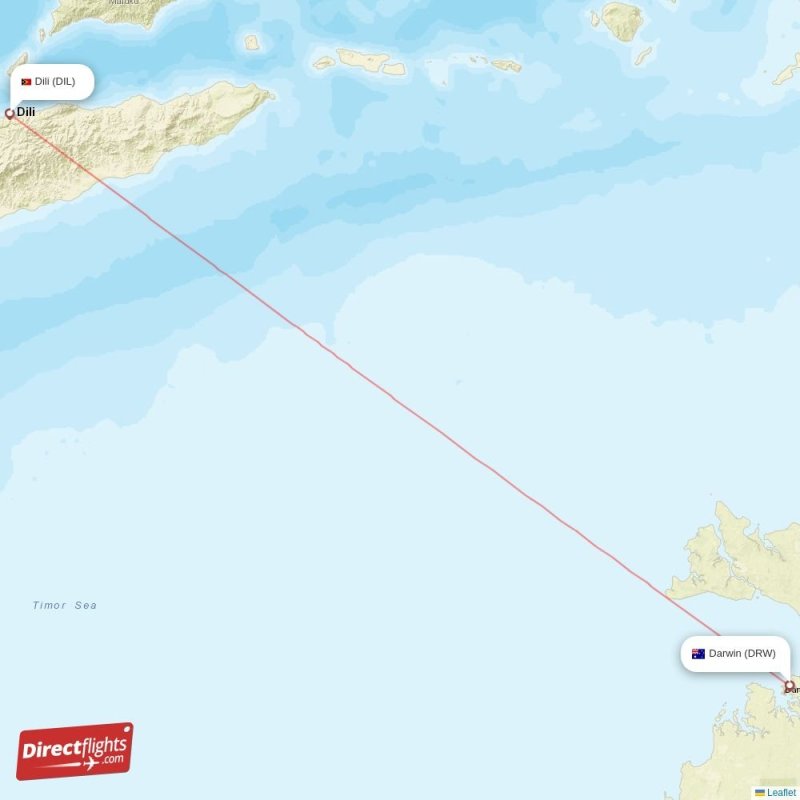Direct flights from Darwin to Dili, DRW to DIL non-stop - Directflights.com