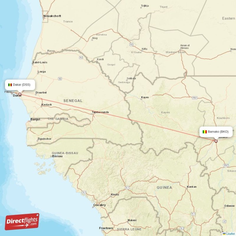 Direct flights from Dakar to Bamako (DSS-BKO) - Directflights.com