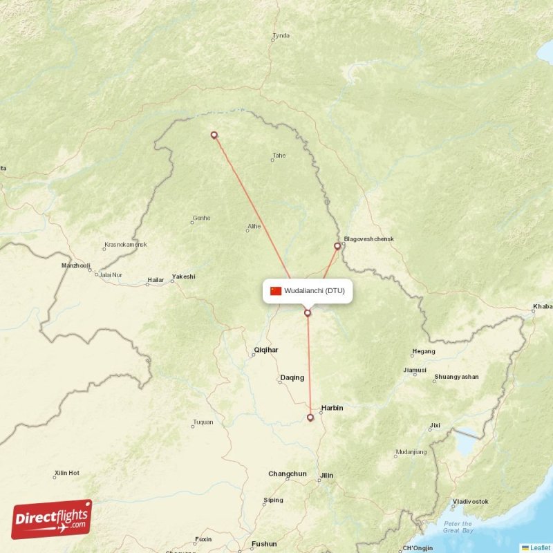 Direct flights to Wudalianchi - DTU, China - Directflights.com