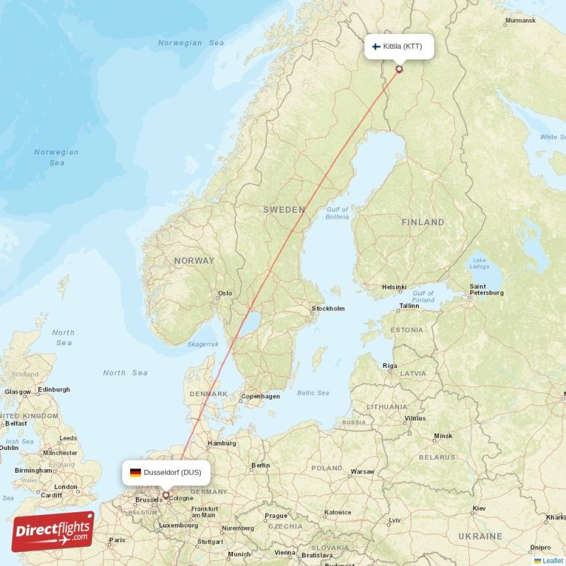 Direct flights from Dusseldorf to Kittila, DUS to KTT non-stop ...