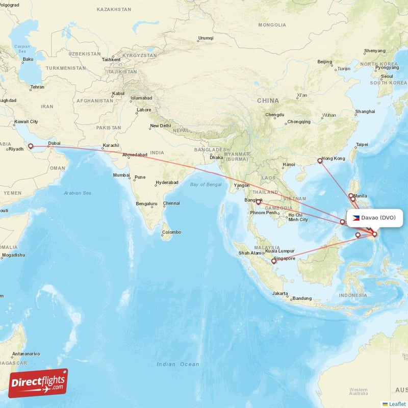 Direct flights to Davao - DVO, Philippines - Directflights.com