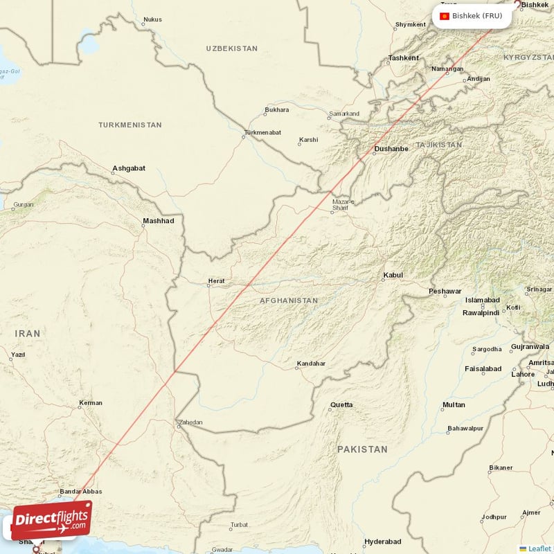 Direct flights from Dubai to Bishkek, DXB to FRU non-stop - Directflights.com