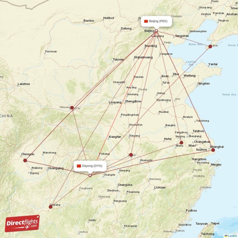 Direct flights from Dayong to Beijing (DYG-PEK) - Directflights.com