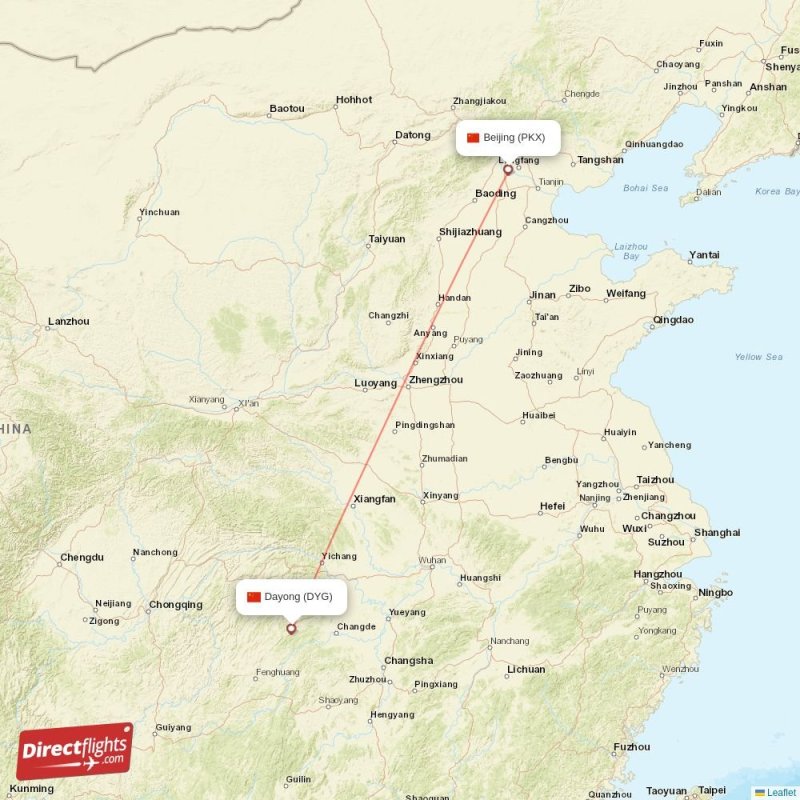 Direct flights from Dayong to Beijing (DYG-PKX) - Directflights.com