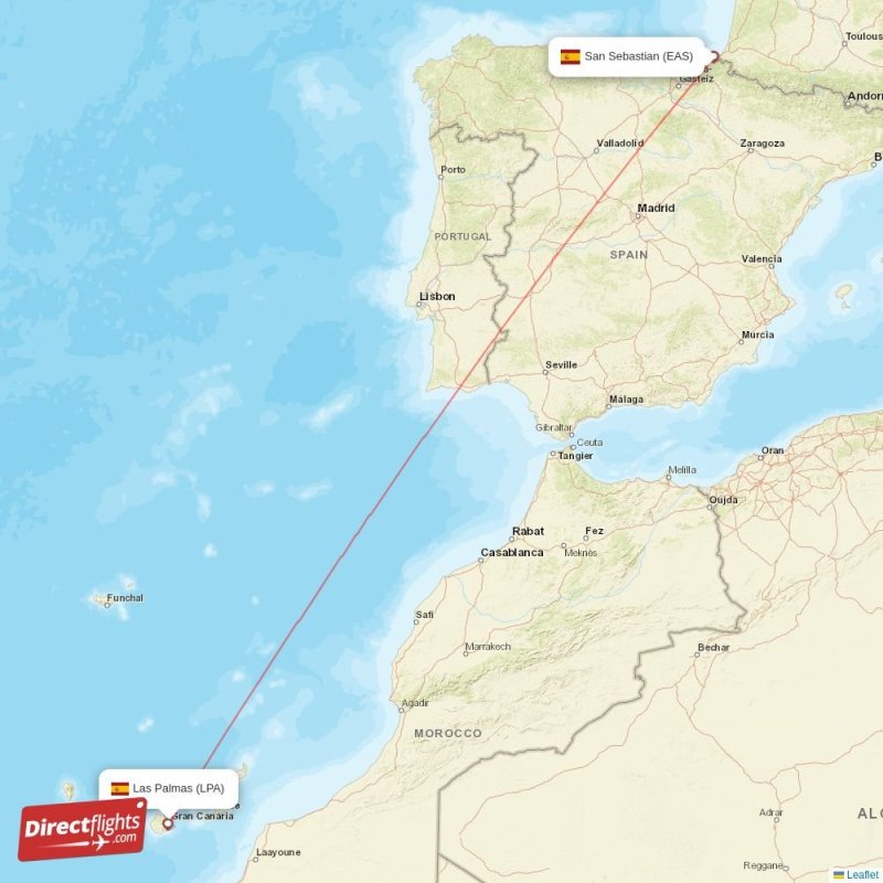 Direct flights from San Sebastian to Las Palmas, EAS to LPA non-stop ...