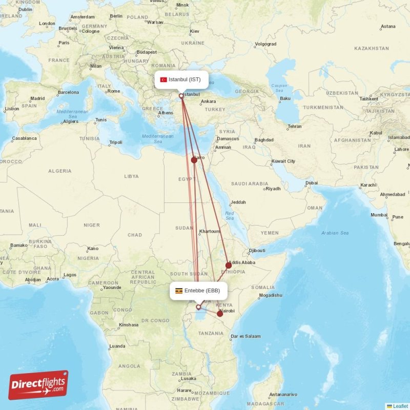 Direct flights from Entebbe to Istanbul, EBB to IST non-stop ...