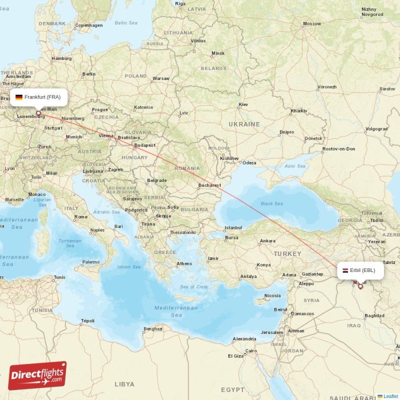 Direct flights from Erbil to Frankfurt, EBL to FRA non-stop ...