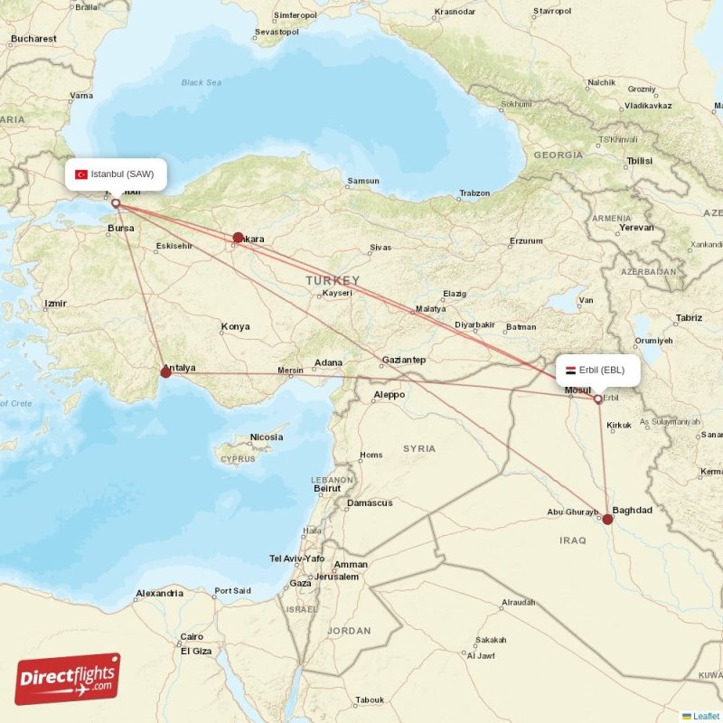 Direct flights from Erbil to Istanbul, EBL to SAW non-stop ...