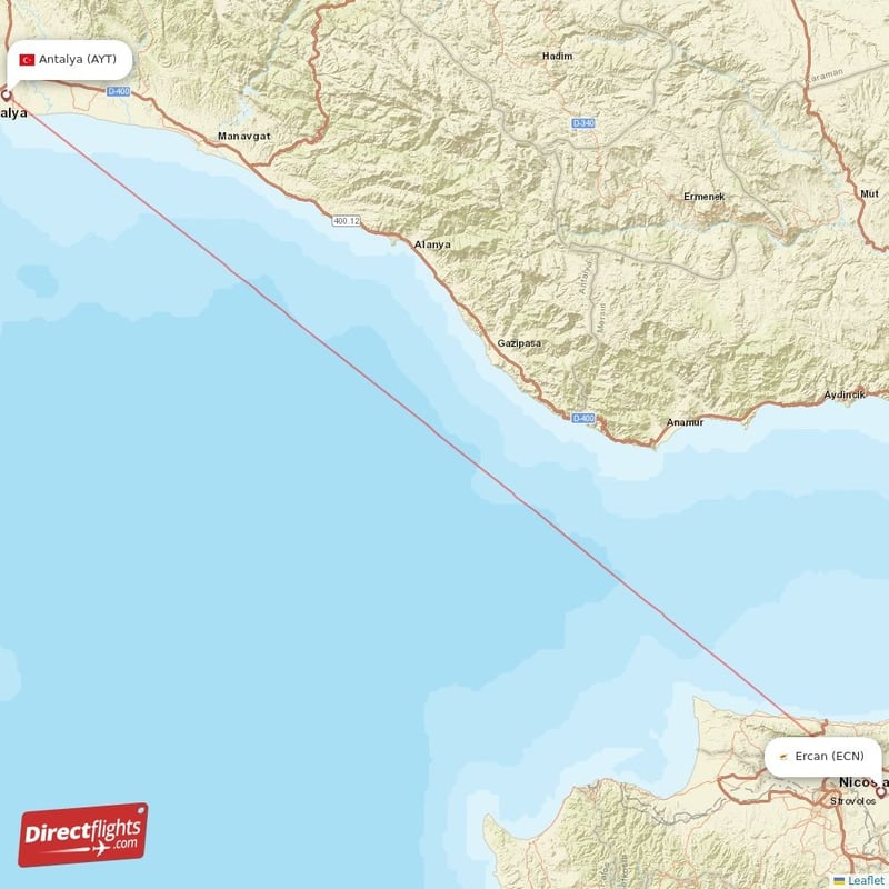 Direct flights from Ercan to Antalya, ECN to AYT non-stop ...